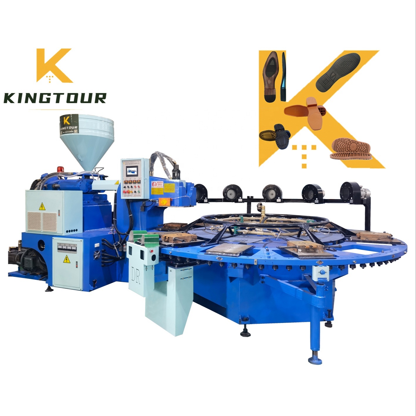 12 Station Shoe Sole Making Machine 18500W Shoe Sole Injection Moulding ...