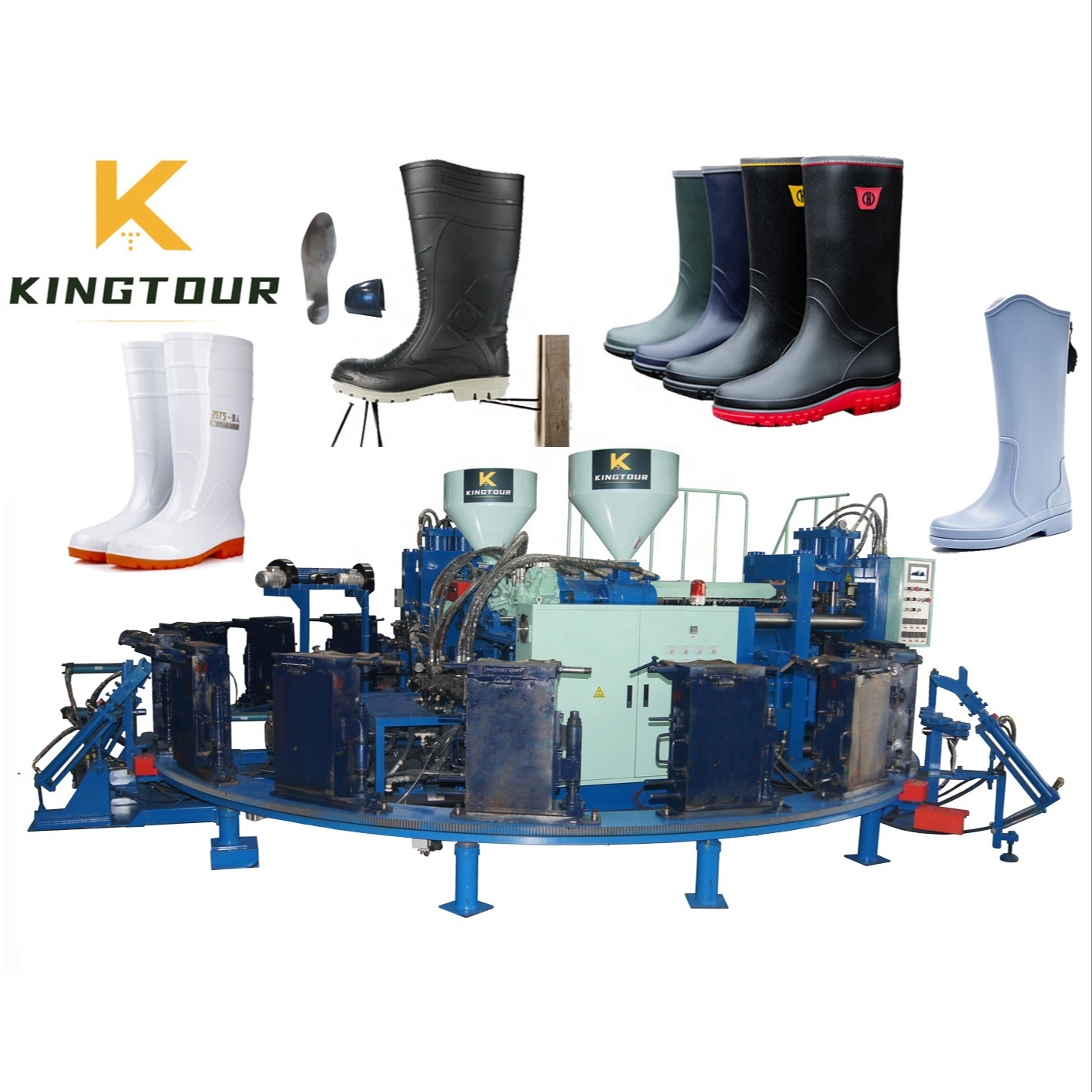 Rotary PVC Shoe Machine 16 Station 2 Color Shoe Injection Machine KT-8196